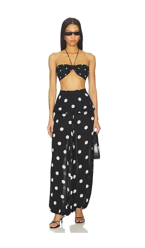 ADRIANA DEGREAS Polka Dot Bandeau Top