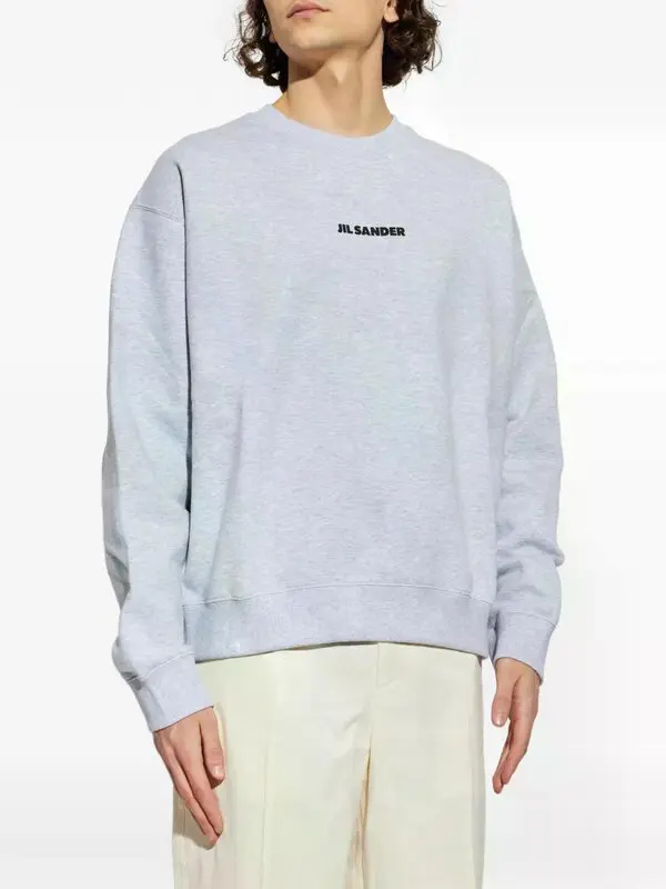 JIL SANDER Logo Crew-neck Sweatshirt - Grey