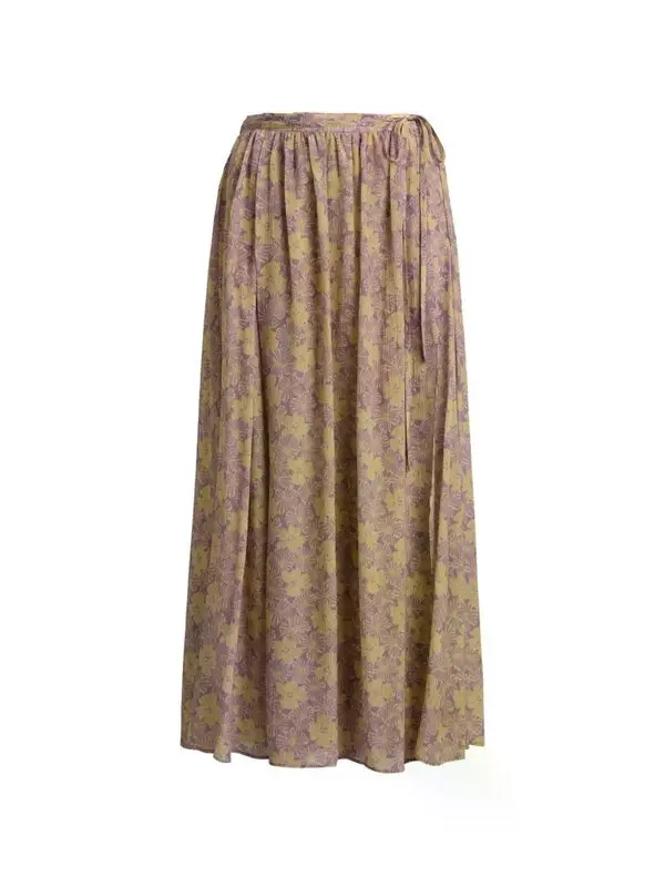 Polo Ralph Lauren Floral-print Crinkled A-line Skirt - Neutrals