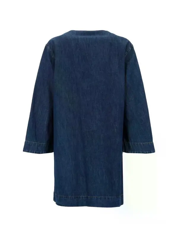 Valentino Garavani Mini Chambray Dress With Logo Detail - Blue