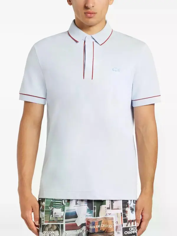 Lacoste Logo-embroidered Contrast-trim Polo Shirt