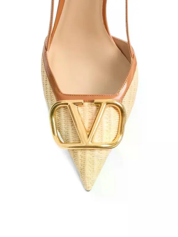 Valentino Garavani Vlogo Signature Slingback Pumps - Neutrals