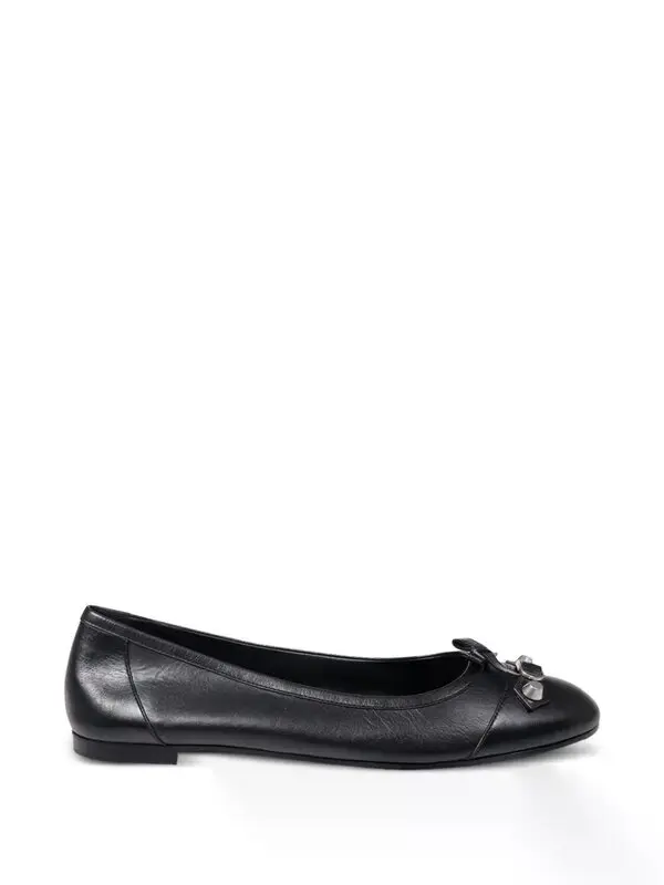 Balenciaga City Bow Buckled Ballet Flats - Black