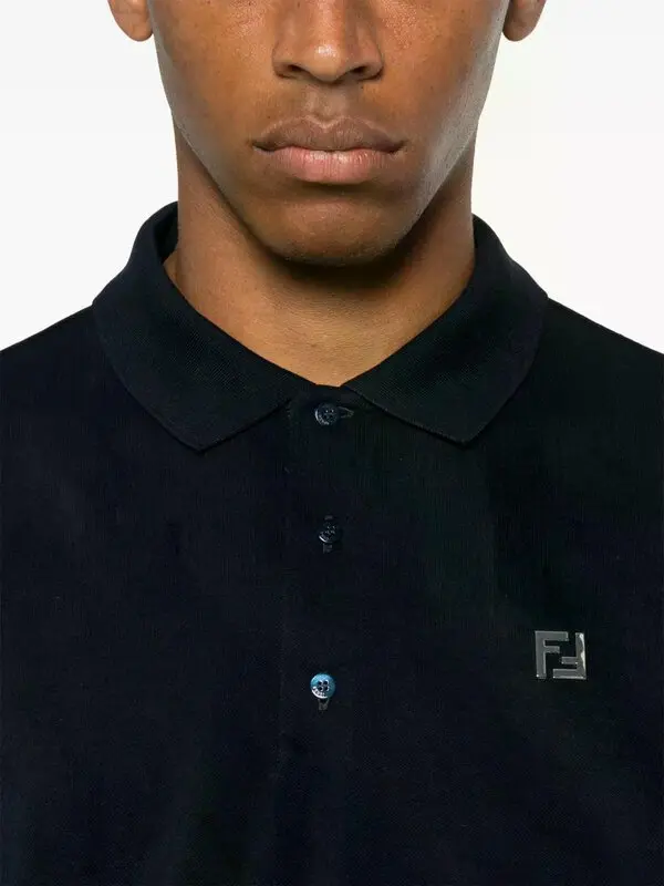 Fendi Logo-embroidered Polo Shirt - Blue