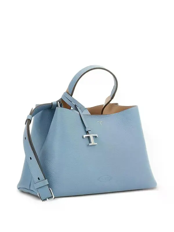 TOD'S Logo Charm Leather Tote Bag