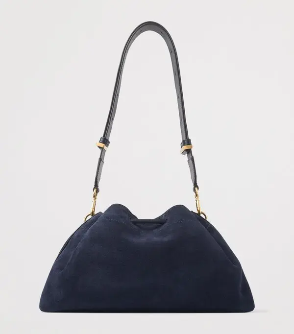 JIMMY CHOO Medium Cinch Suede Shoulder Bag - Blue