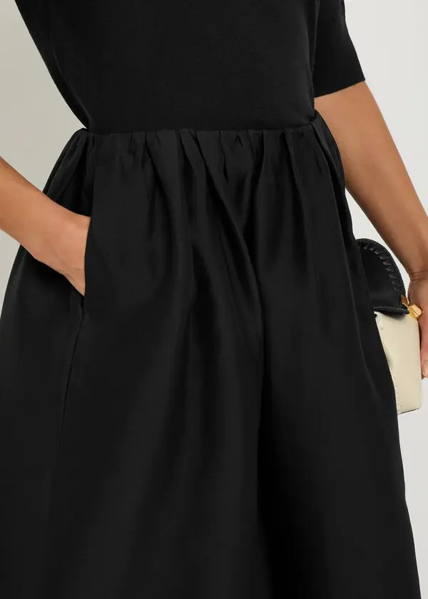 TOTEME Gathered Wool And Silk-blend Midi Skirt
