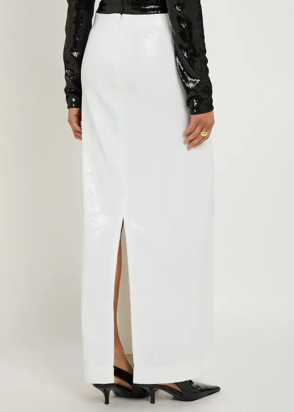 TOTEME Sequined Midi Skirt - White