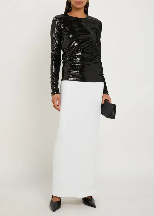 TOTEME Sequined Midi Skirt - White