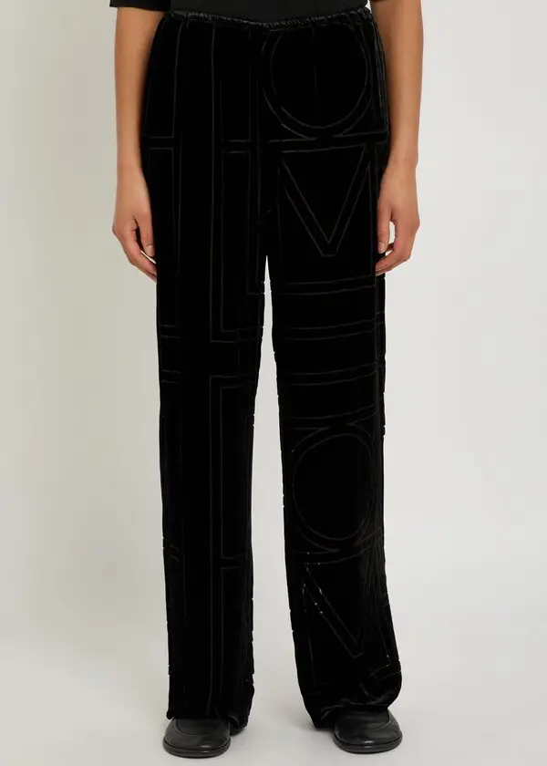 TOTEME Monogram Devore Velvet Pyjama Trousers