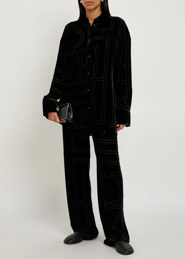 TOTEME Monogram Devore Velvet Pyjama Trousers