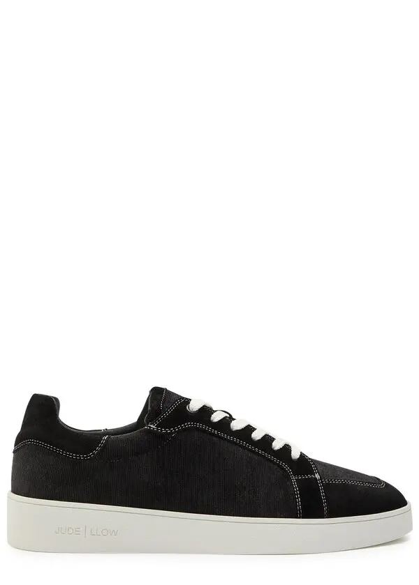 JUDE LLOW Panelled Suede And Corduroy Lace-up Sneakers
