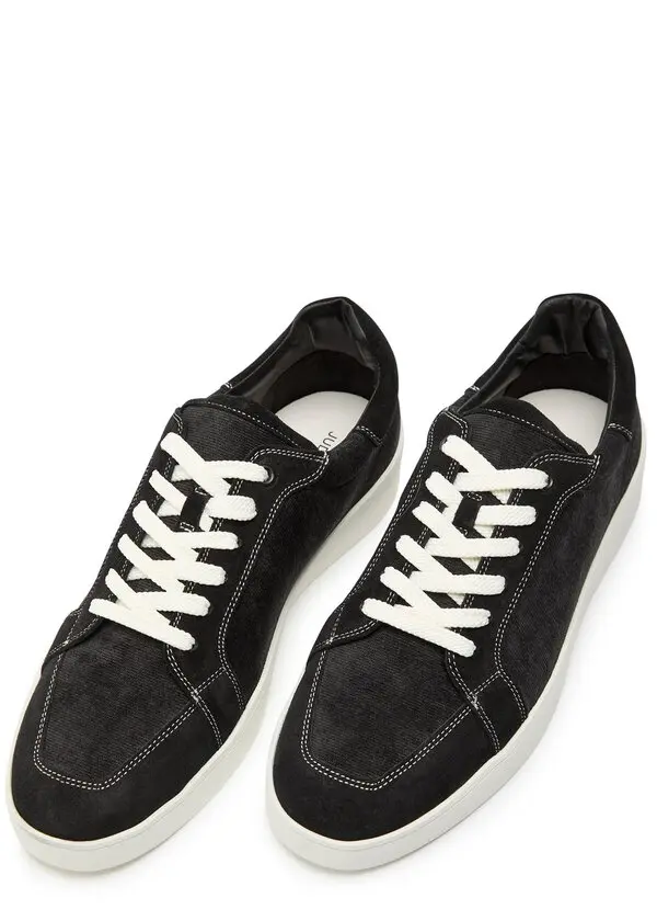 JUDE LLOW Panelled Suede And Corduroy Lace-up Sneakers