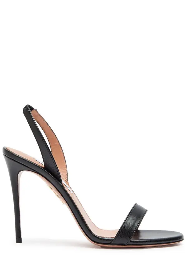 AQUAZZURA So Nude 105 Leather Slingback Sandals - Black