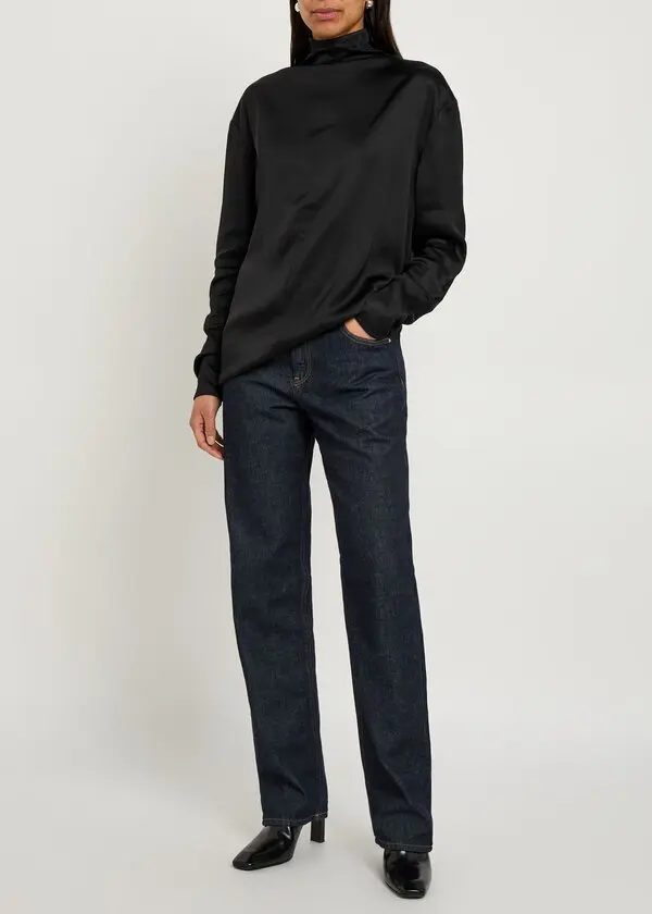 TOTEME Mock Neck Satin Top