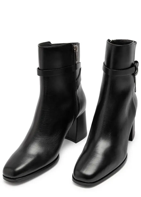 JIMMY CHOO Lawton Leather Ankle Boots - Black