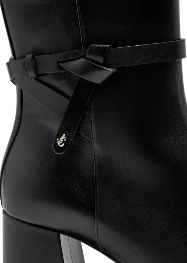 JIMMY CHOO Lawton Leather Ankle Boots - Black