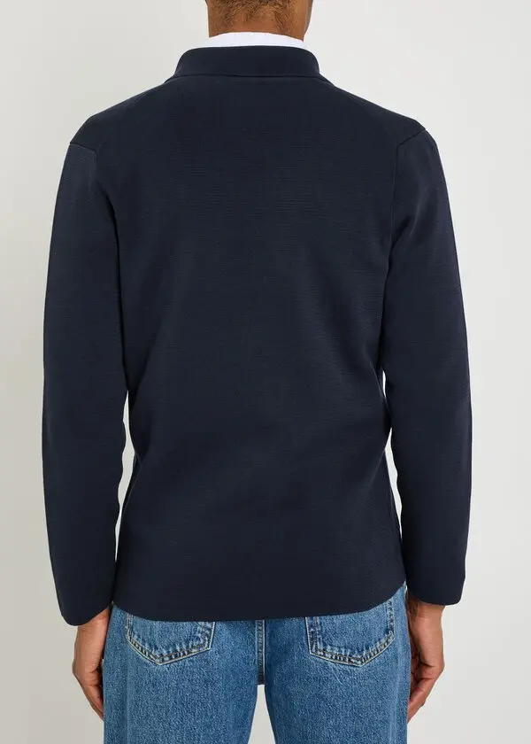 LARDINI Cotton Cardigan With Detachable Brooch - Navy
