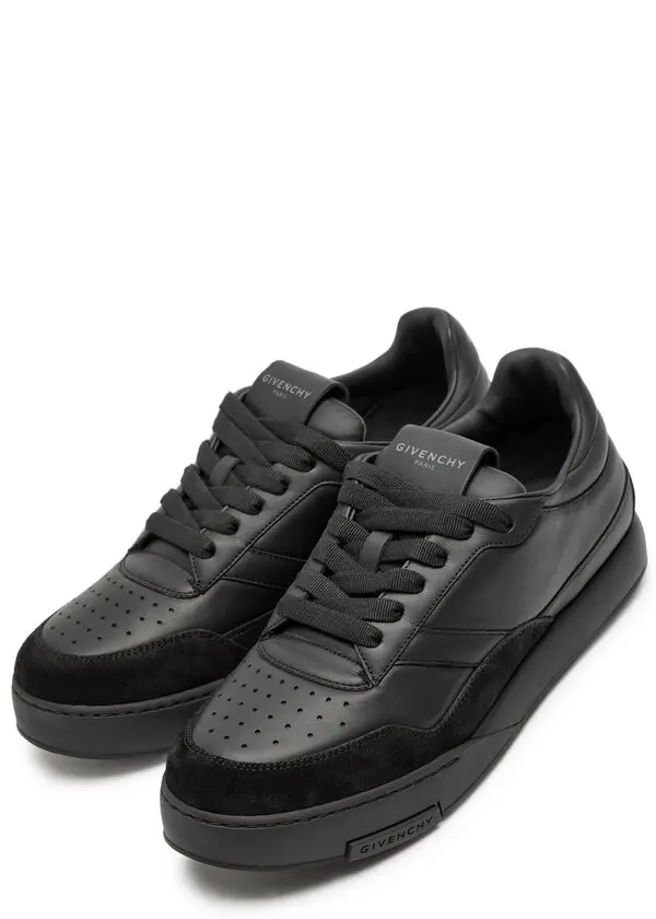 Givenchy Panelled Leather Court Sneakers - Black