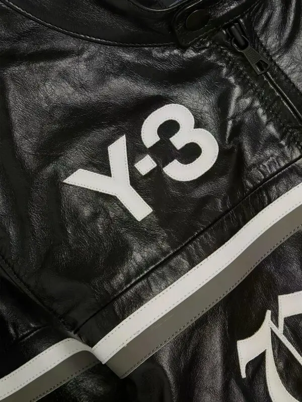 Y3 X Neighborhood Leather Racing Jacket - Black