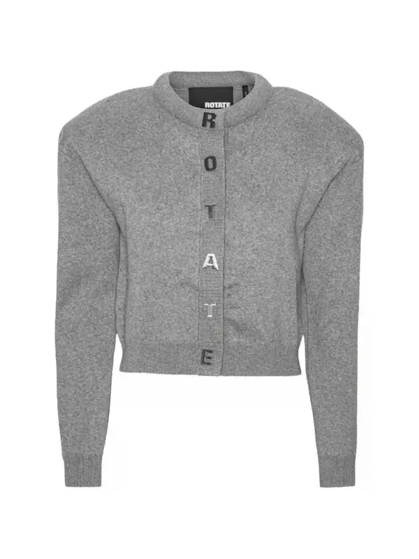 ROTATE BY BIRGER CHRISTENSEN Logo-embellished Cardigan - Grey