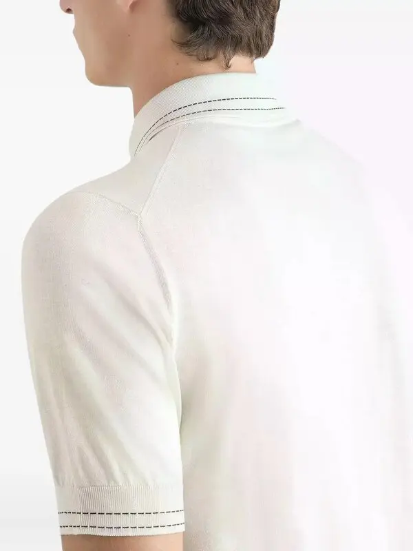 Dolce & Gabbana Logo-trim Polo Shirt - White