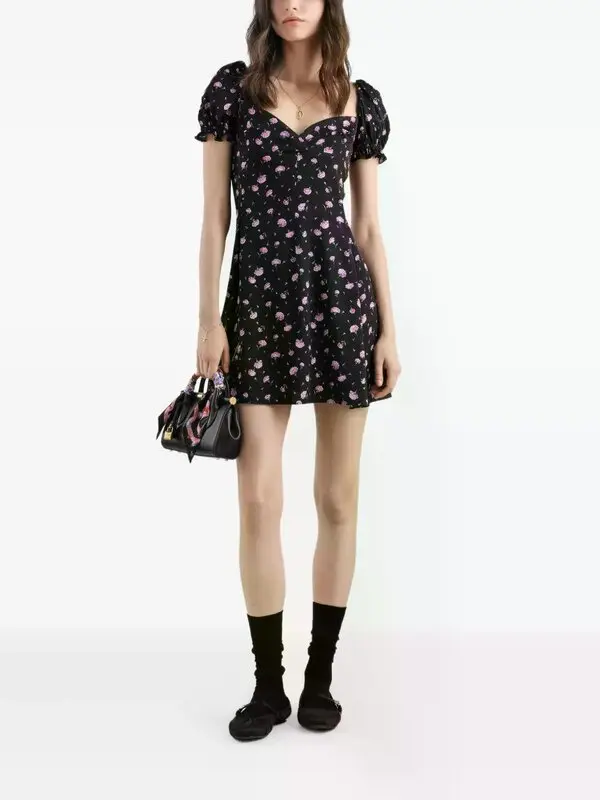 Dolce & Gabbana Ruffled Floral Mini Dress