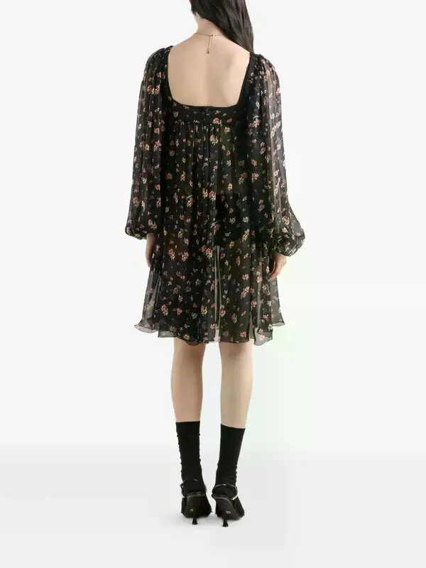 Dolce & Gabbana Floral Lace Trim Mini Dress