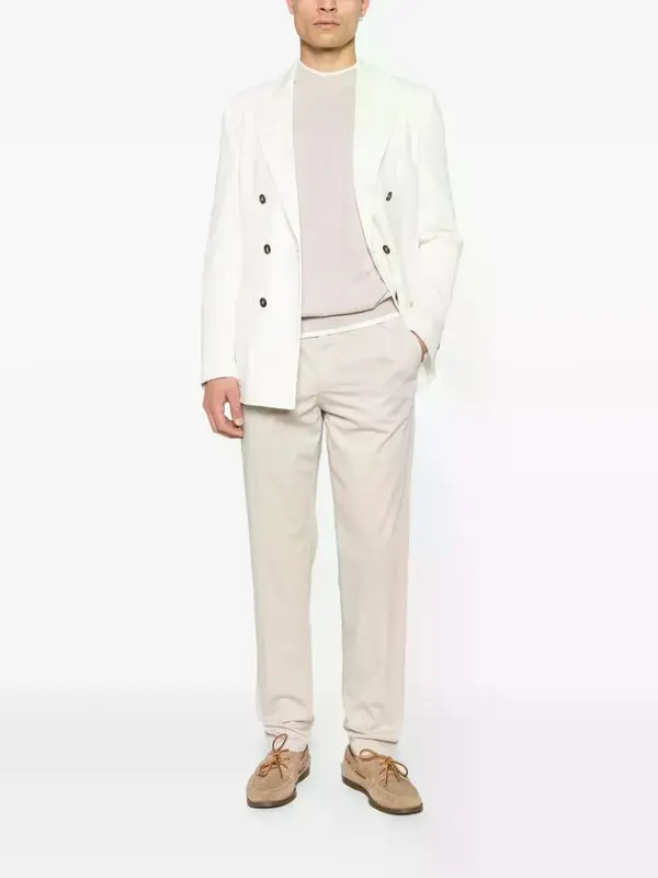 Eleventy Pleated Trousers With Drawstring - Neutrals