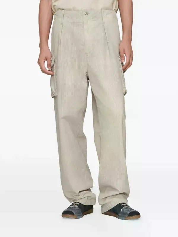 MAISON MARGIELA Cargo Pocket Pinstripe Trousers - Neutrals