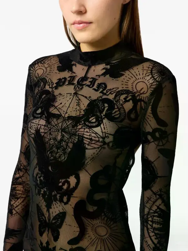 Philipp Plein Midi Open-back Dress