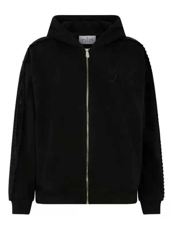 Philipp Plein Logo Detail Zip-up Hoodie - Black