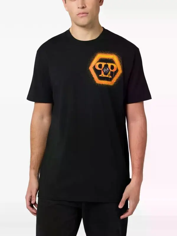Philipp Plein Printed Round-neck T-shirt - Black