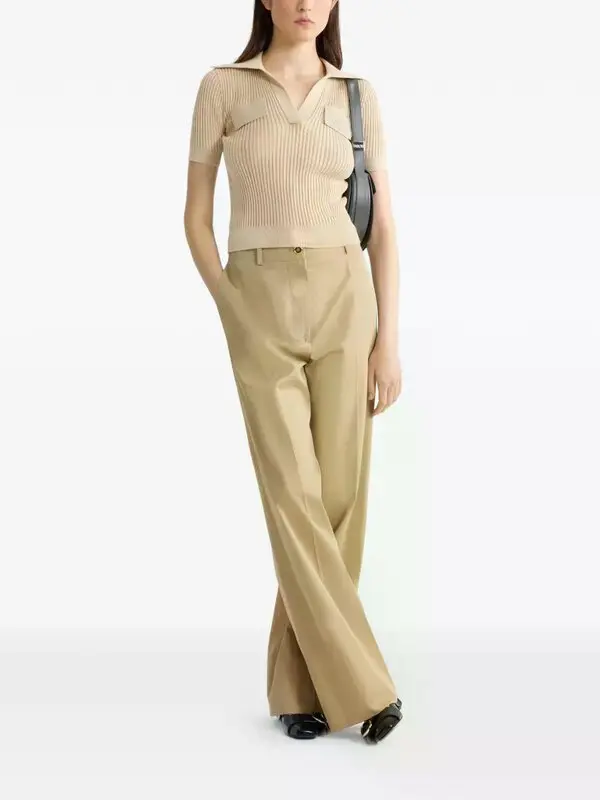 PATOU Embroidered-logo Top - Neutrals