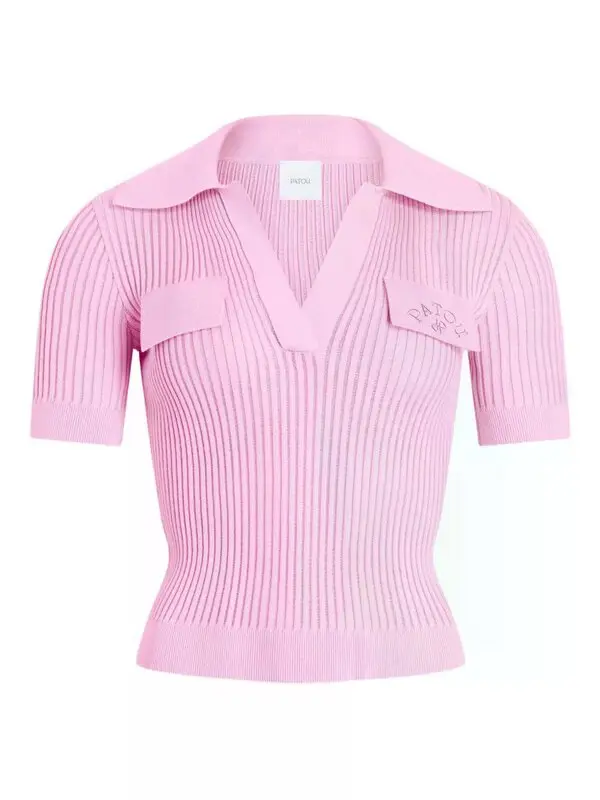 PATOU Logo-embroidered Top - Pink