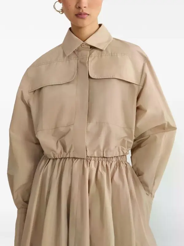PATOU Cropped Shirt With Chest Flap Pockets And Elasticated Hem