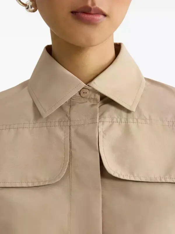 PATOU Cropped Shirt With Chest Flap Pockets And Elasticated Hem