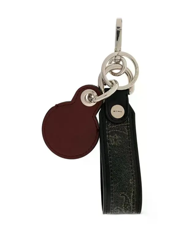 Etro Logo Charm Keyring - Black