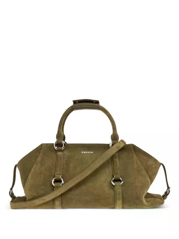 Alexander McQueen Suede Ring-detail Tote Bag - Green