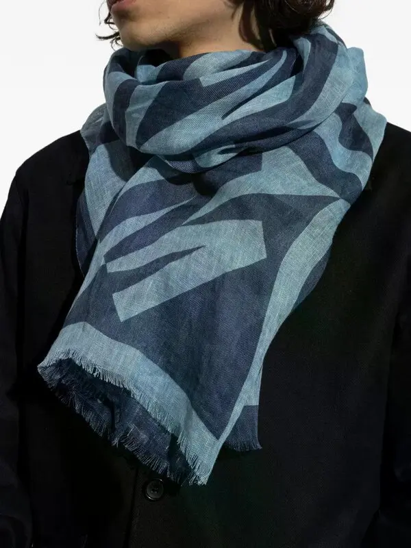 Moschino Logo-print Scarf - Blue