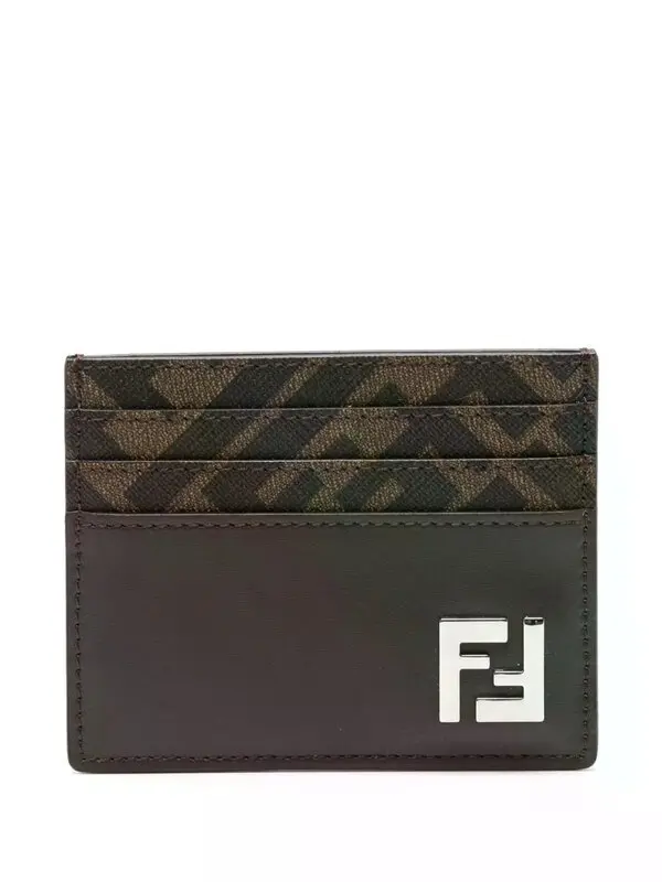 Fendi Ff-plaque Card Holder - Brown