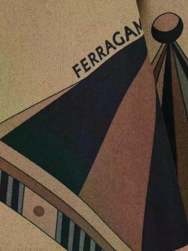 FERRAGAMO Geometric Print Cape - Black