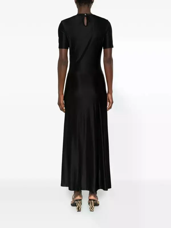 Rabanne Button Detail Asymmetrical Hem Dress - Black