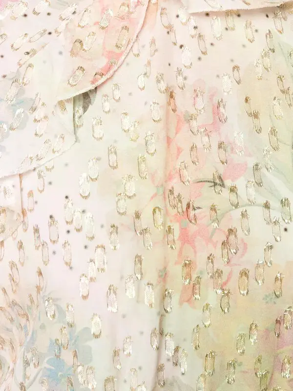 Red Valentino Metallic Embroidered Floral Blouse
