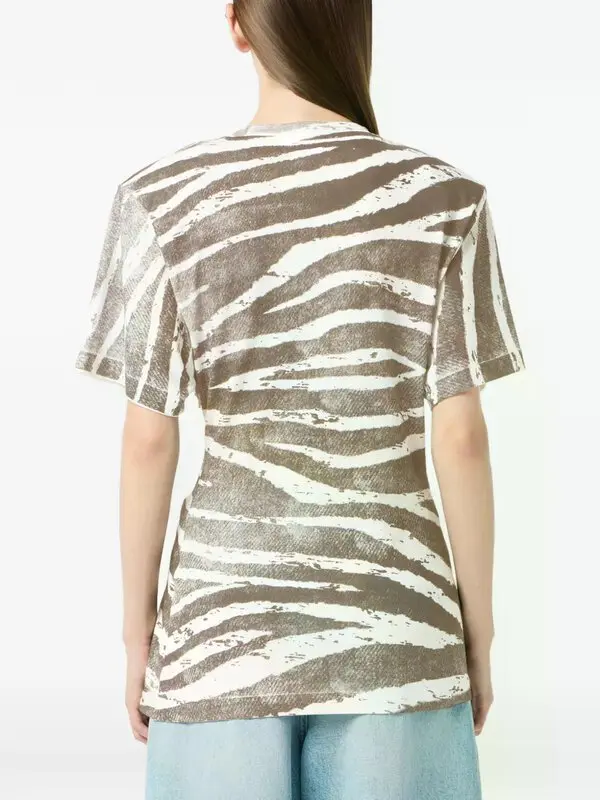 Blumarine Dolphin Brooch Printed T-shirt - Brown