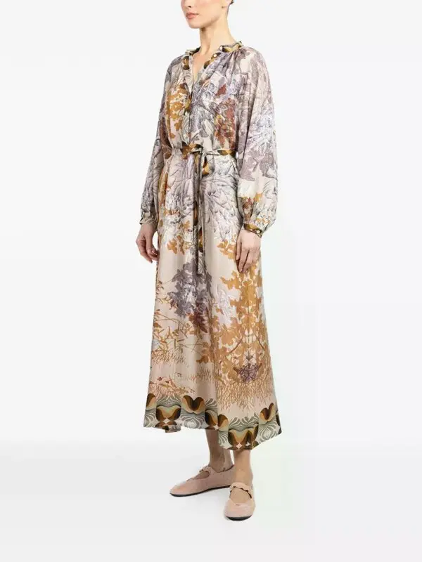 PIERRE-LOUIS MASCIA Aloe Floral-print Long-sleeve Dress