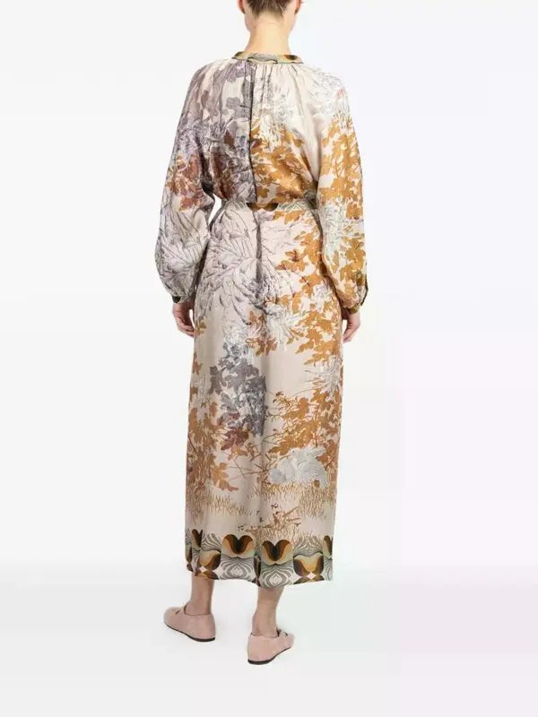 PIERRE-LOUIS MASCIA Aloe Floral-print Long-sleeve Dress