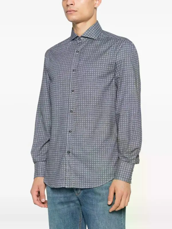 Brunello Cucinelli Geometric-pattern Shirt