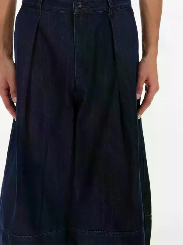 You Must Create Pleated Wide Leg Jeans - Blue