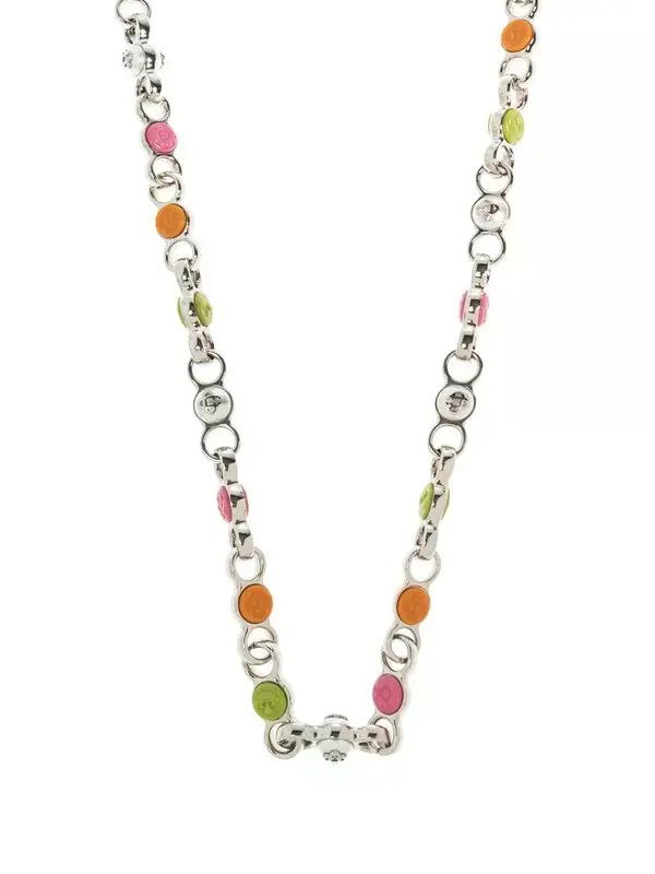 Casablanca Enamel Charm Necklace - Silver